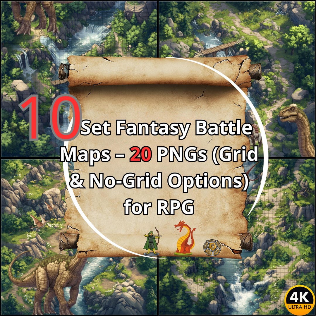 10 RPG Maps (grid & Non-grid), 4K Digital Download, Role Playing ...