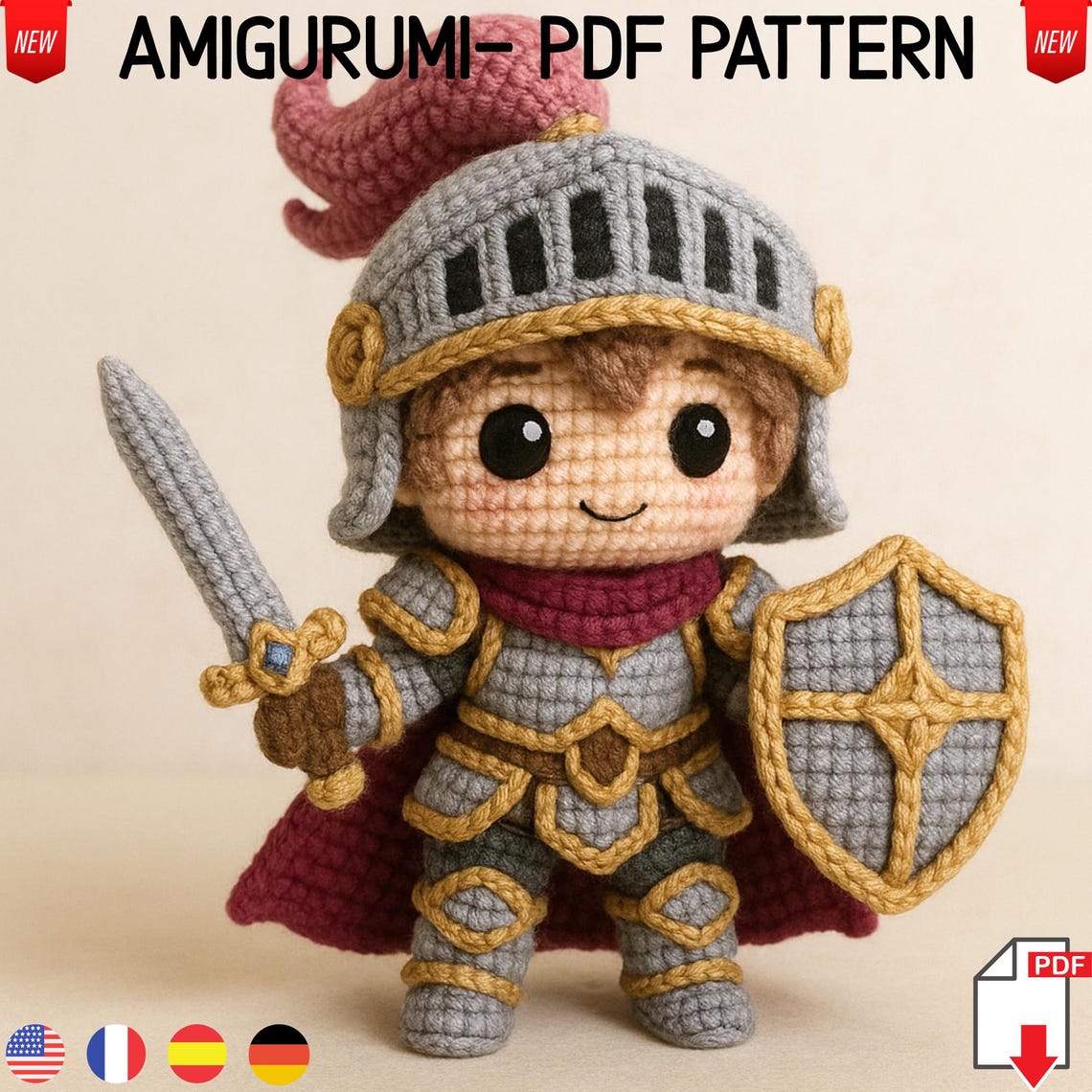 Amigurumi Knight With Sword Crochet Pattern – Cute DIY Plush Toy ...