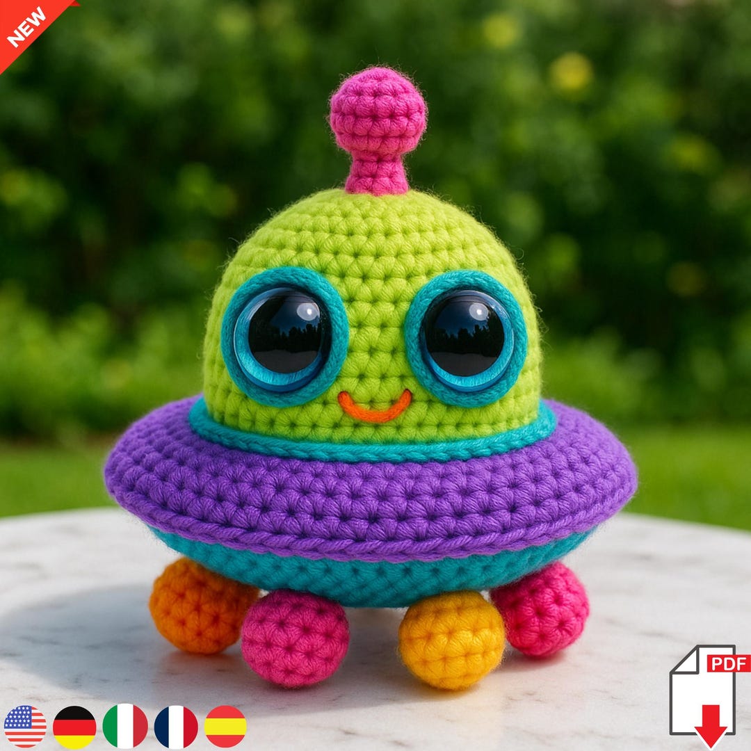 Amigurumi UFO Crochet Pattern – Easy DIY Plushie Tutorial, Cute Kawaii ...