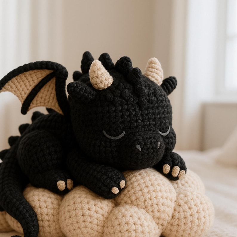 Amigurumi Sleeping Dragon Crochet Pattern – Easy DIY Plushie Tutorial ...