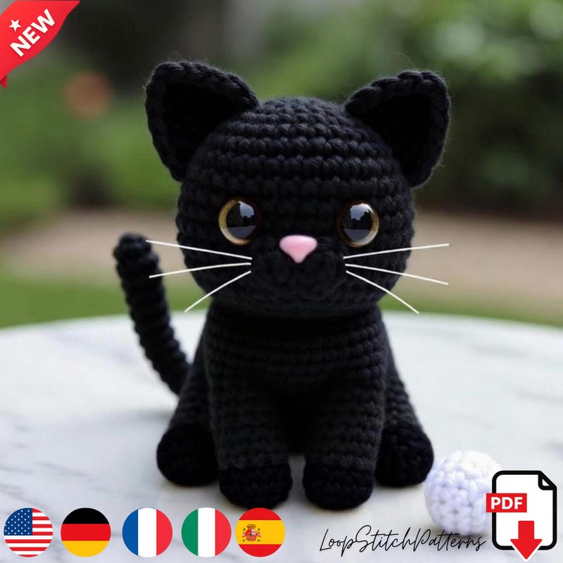 Black Plushie Cat - Etsy UK