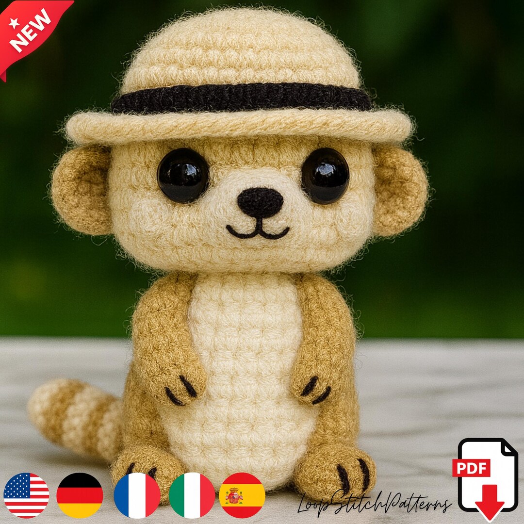 Amigurumi Meerkat With Hat Crochet Pattern – Easy DIY Plushie Tutorial ...
