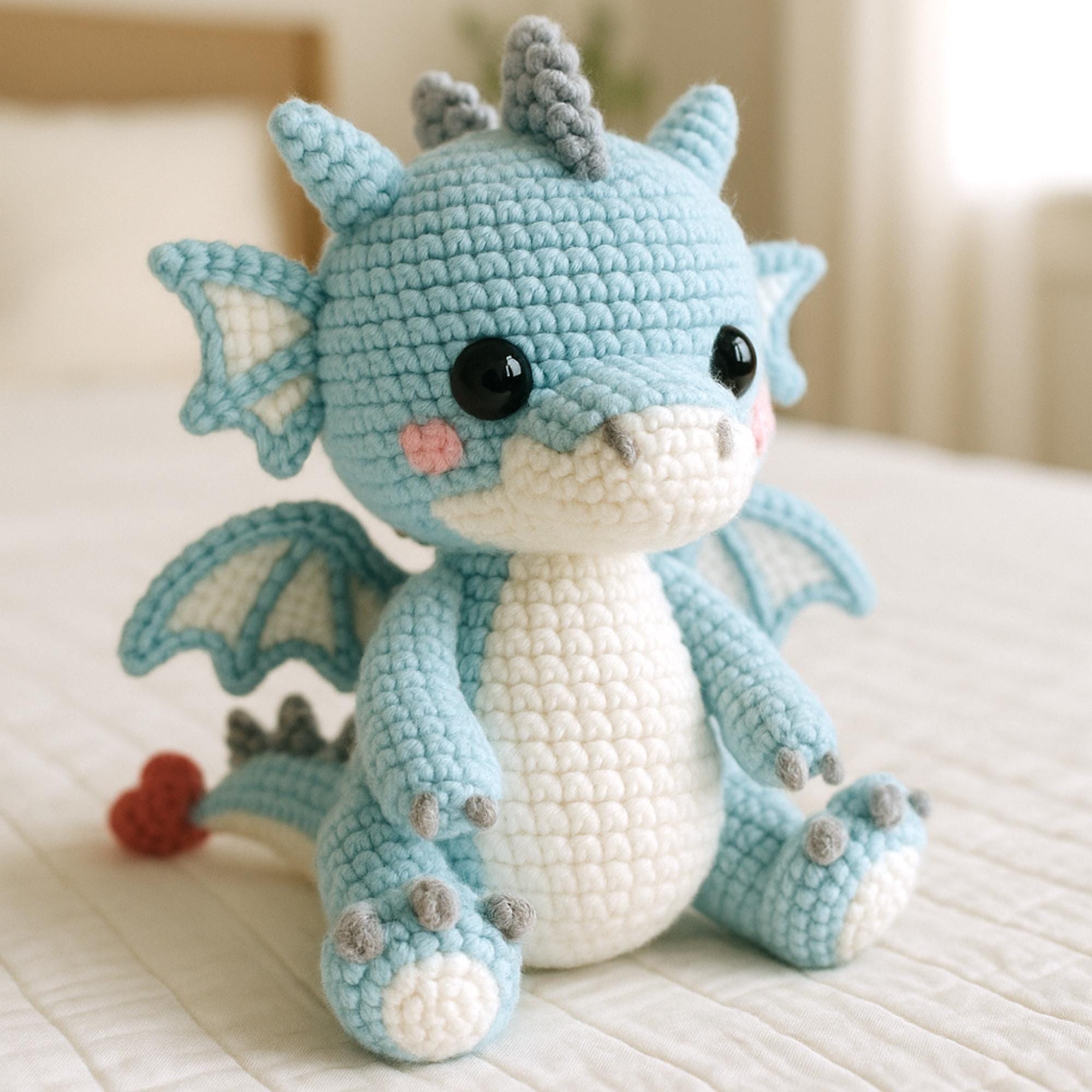 Amigurumi Blue Dragon Crochet Pattern – Easy DIY Plushie Tutorial, Cute ...