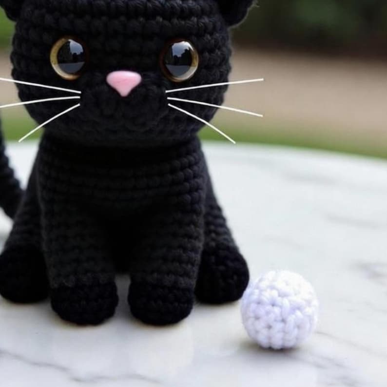 Amigurumi Black Cat – Crochet Pattern – Easy DIY Plushie Tutorial, Cute ...