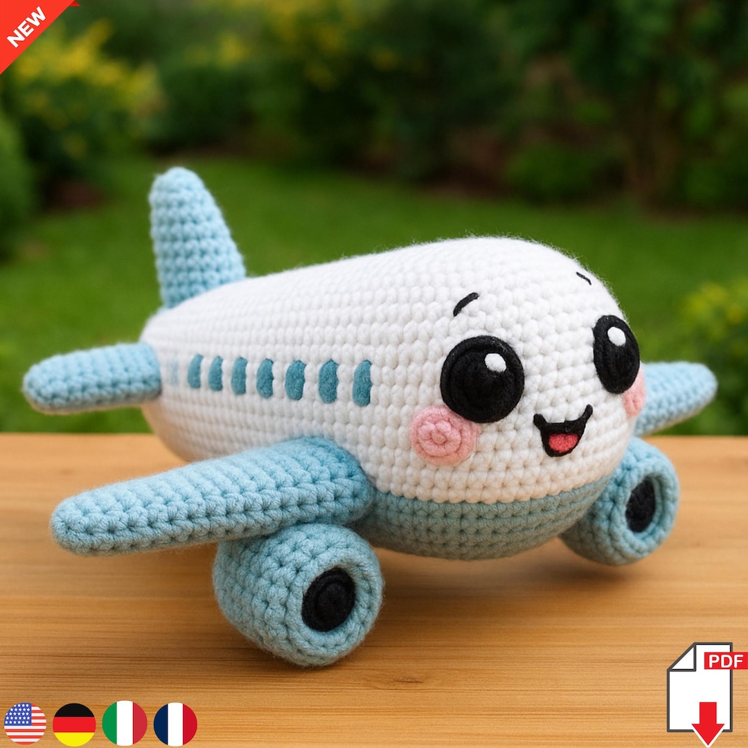 Amigurumi Airplane Crochet Pattern – Easy DIY Plushie Tutorial, Cute ...