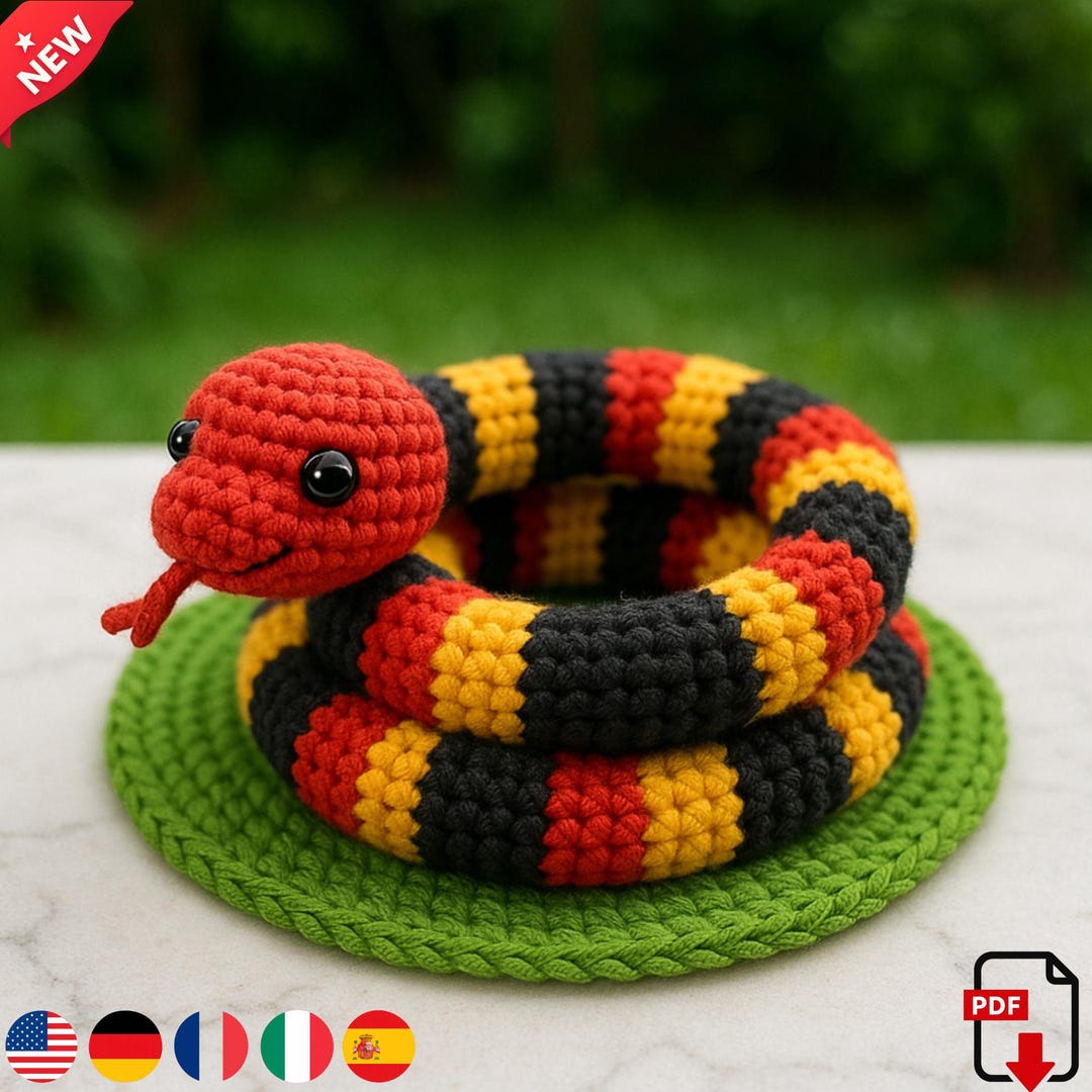 Colorful Coral Snake Amigurumi Crochet Pattern – DIY Plushie (PDF ...