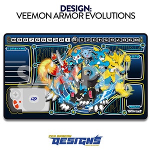Veemon Armor Evolutions Digimon Card Game Custom Playmat - Etsy