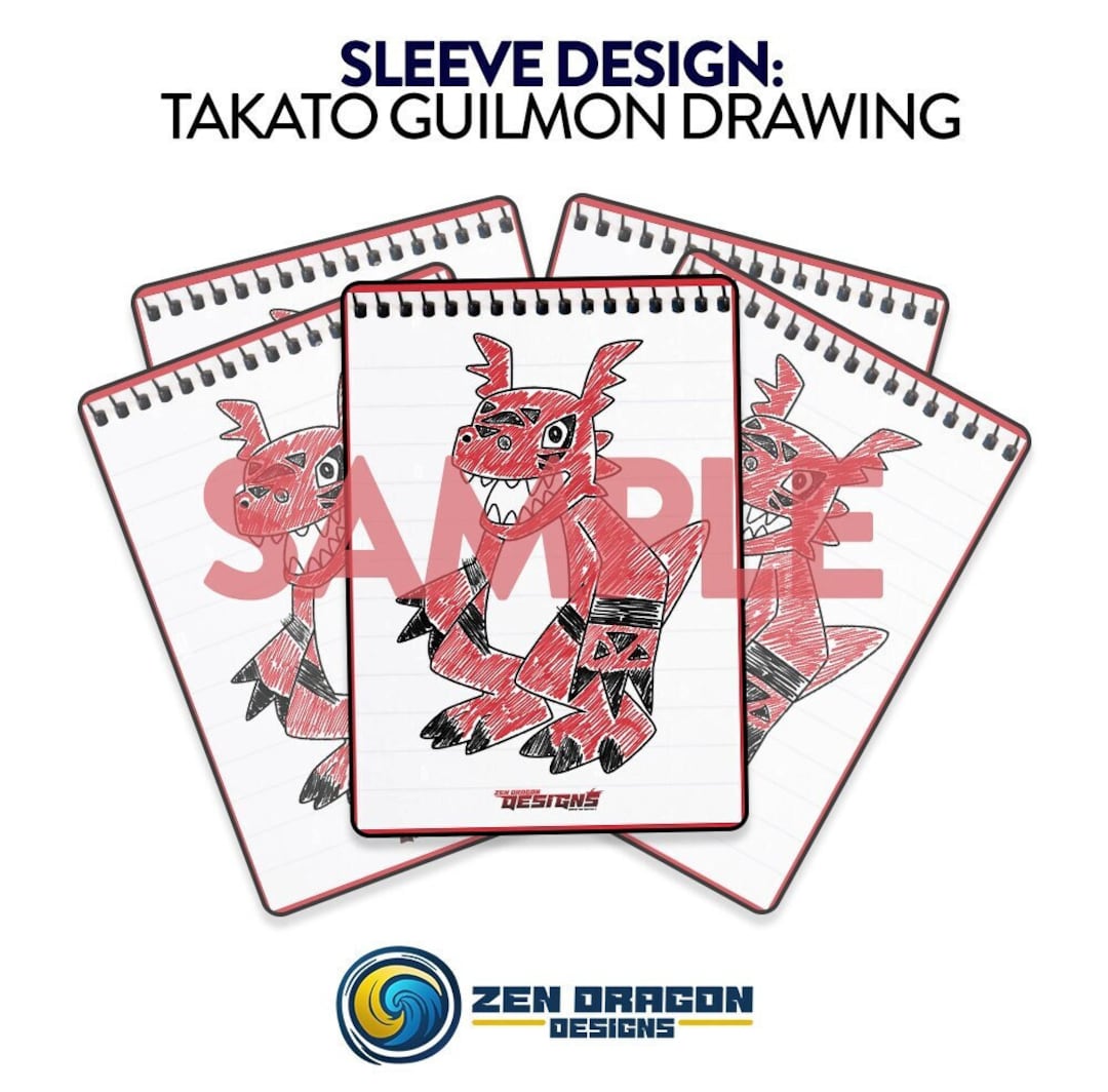Digimon TCG Card Sleeve - Takato's Guilmon Sketch - Etsy