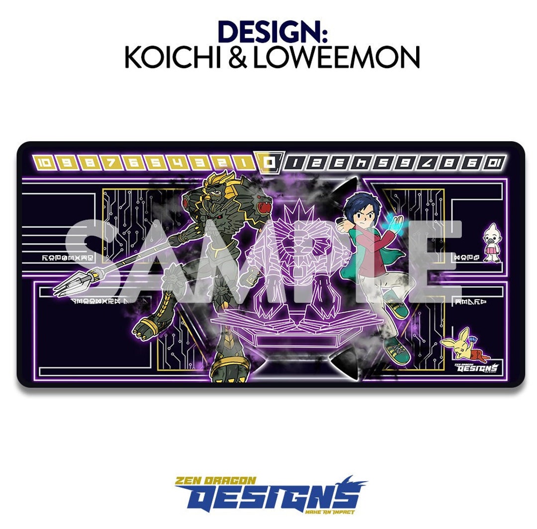Koichi & Loweemon Digimon Card Game Custom Playmat - Etsy