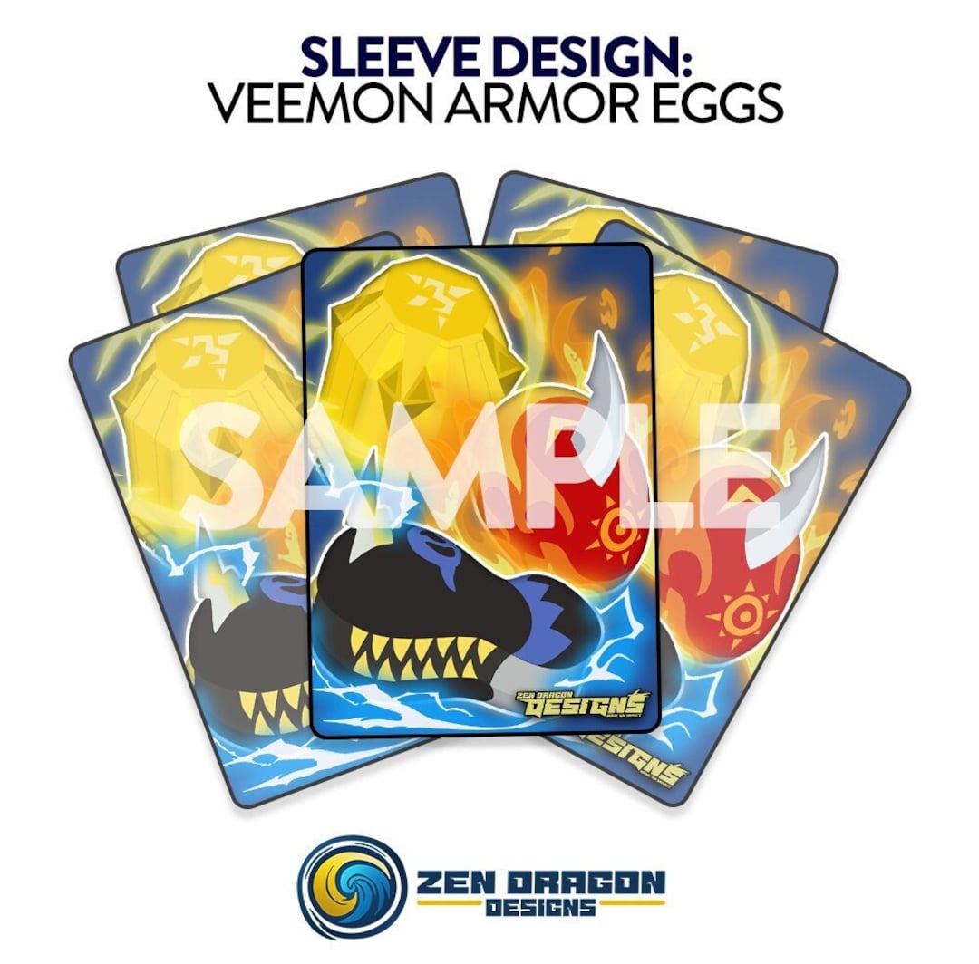 Digimon TCG Card Sleeve - Veemon Digi-armor Eggs - Etsy