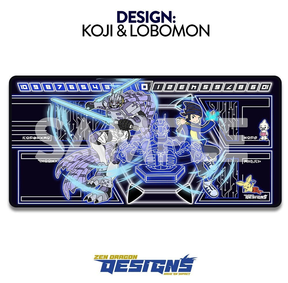 Koji & Lobomon Digimon Card Game Custom Playmat - Etsy