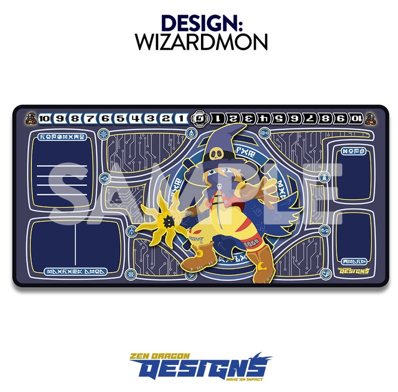 Wizardmon Digimon Card Game Custom Playmat - Etsy