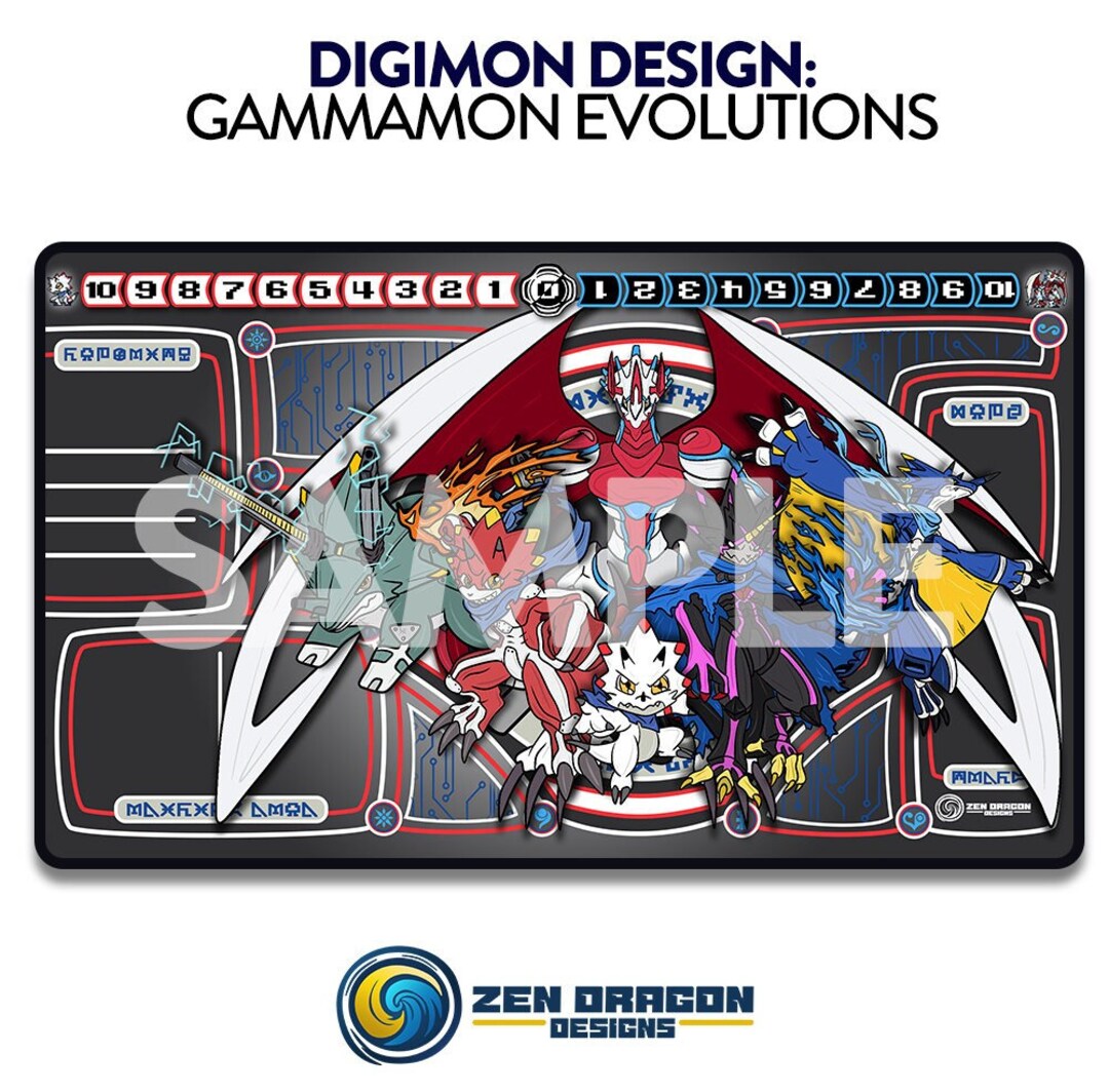 Gammamon Evolutions Digimon Card Game Custom Playmat - Etsy