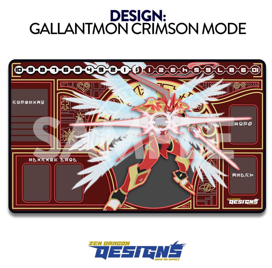 Gallantmon Crimson Mode Digimon Card Game Custom Playmat - Etsy