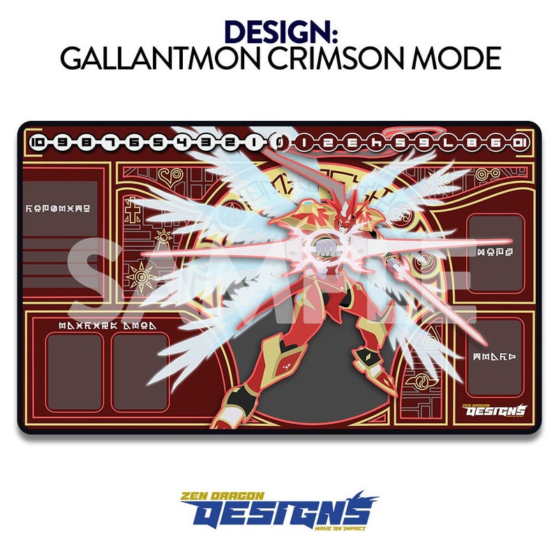 Gallantmon Crimson Mode Digimon Card Game Custom Playmat - Etsy