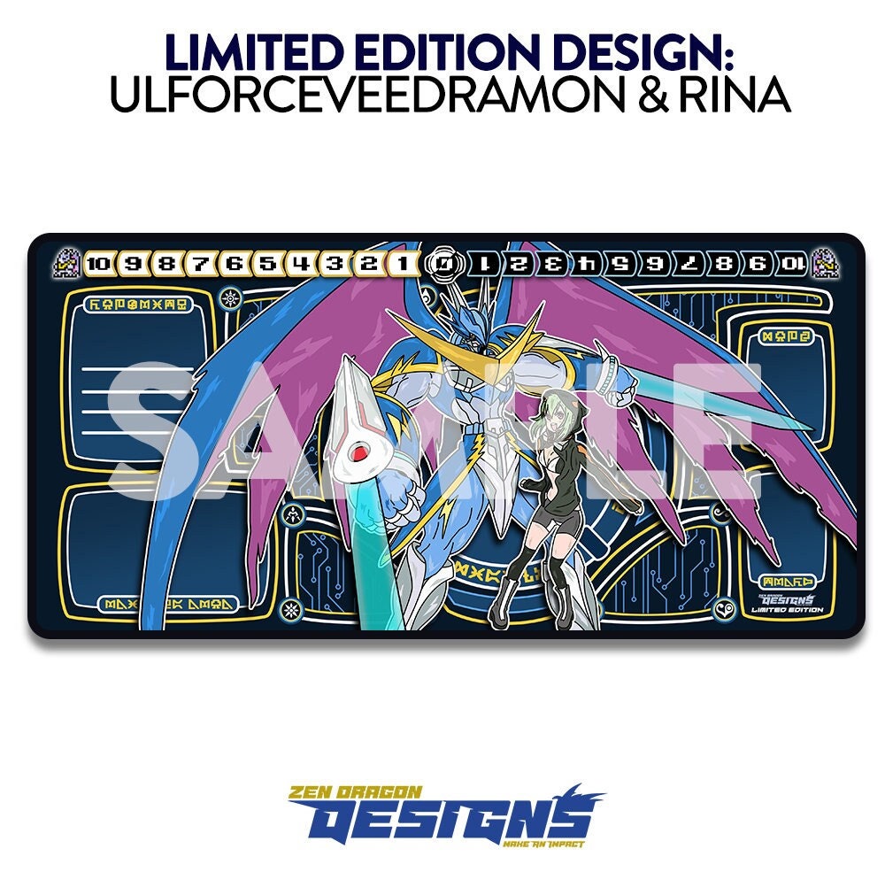 Ulforceveedramon & Rina Digimon Card Game Custom Playmat - Etsy