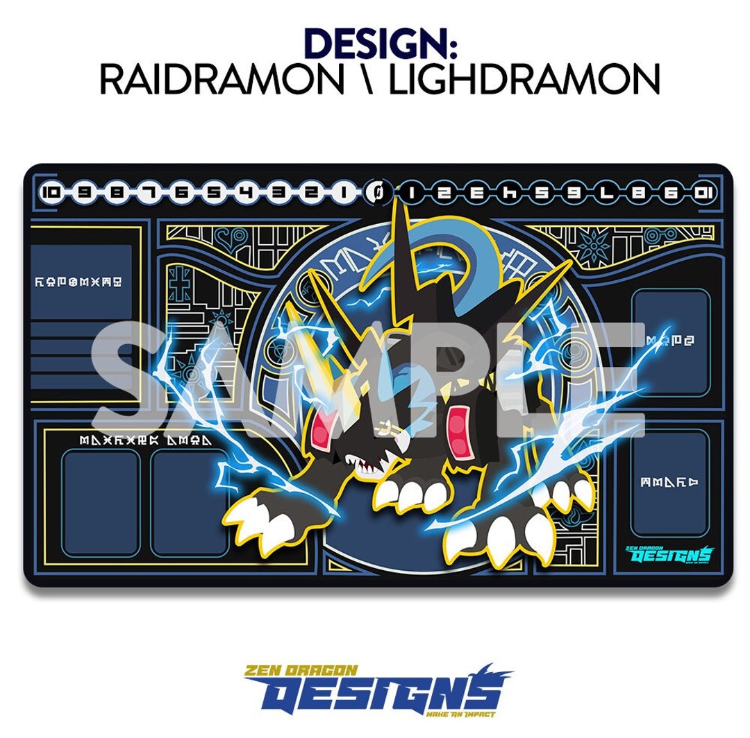 Raidramon / Lighdramon Digimon Card Game Custom Playmat - Etsy