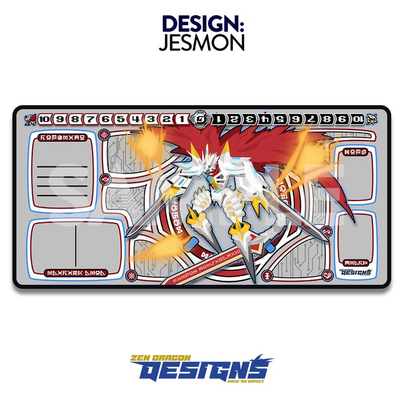 Jesmon Digimon Card Game Custom Playmat - Etsy