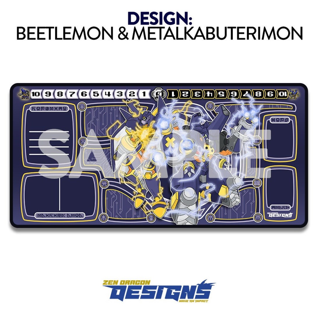 Beetlemon & Metalkabuterimon Digimon Card Game Custom Playmat - Etsy