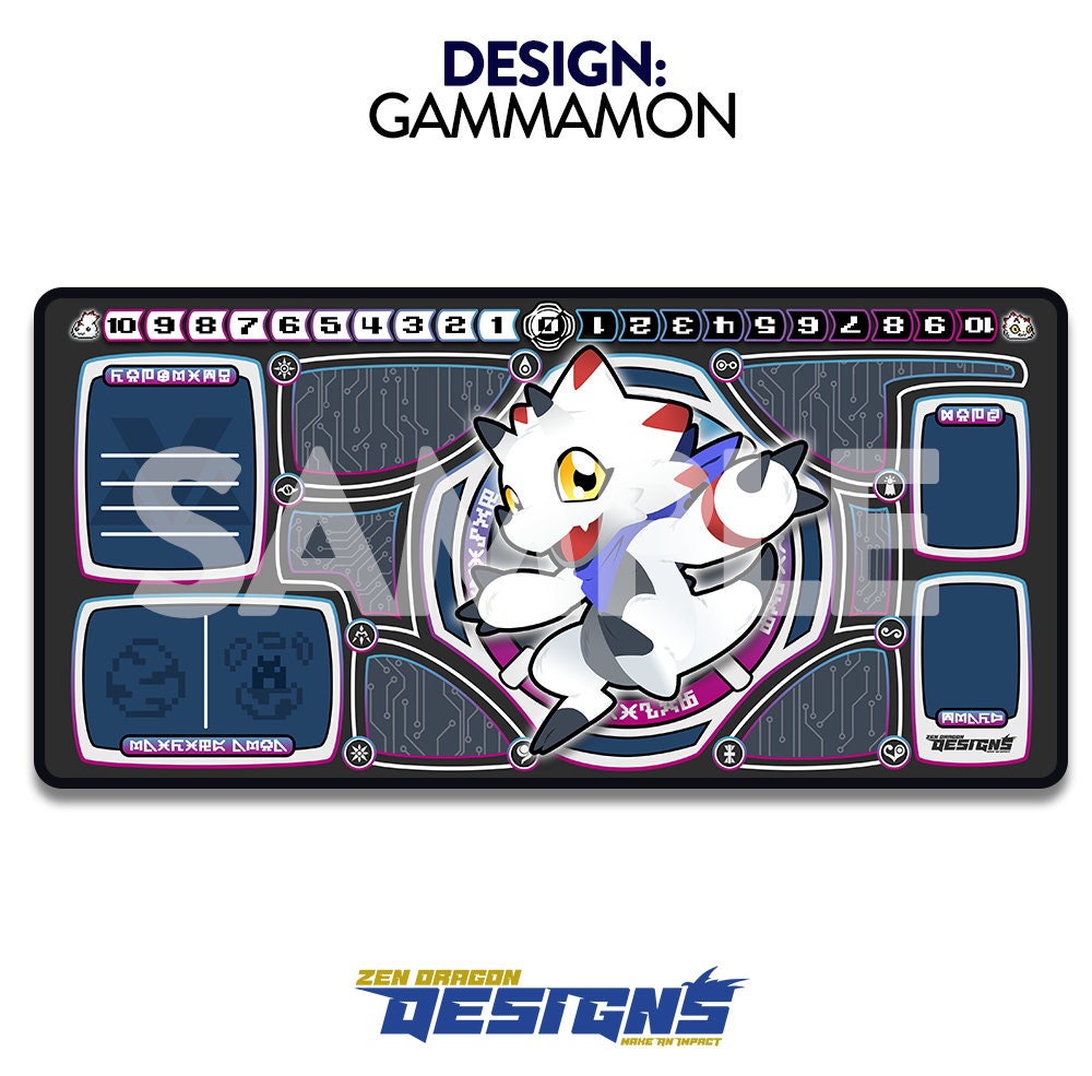 Gammamon Digimon Card Game Custom Playmat - Etsy