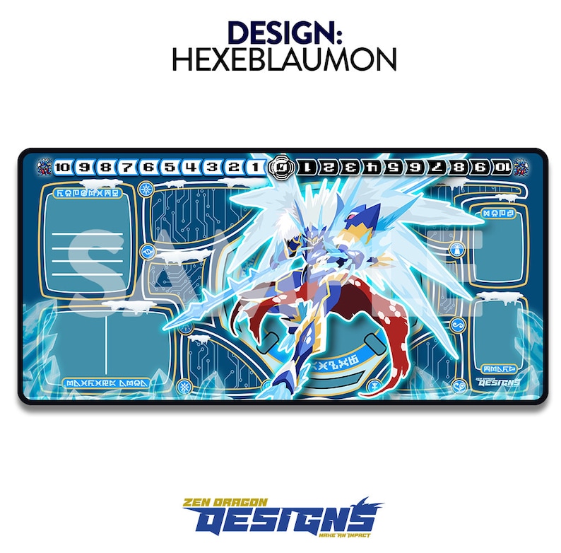 Hexeblaumon Digimon Card Game Custom Playmat - Etsy