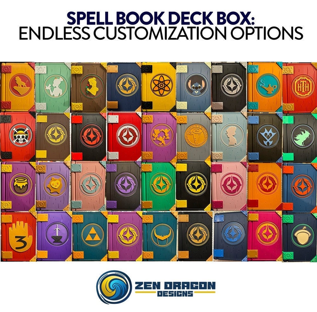 Lorcana Spell Book Deck Box W/accessory & Token Dice Inserts, Damage ...