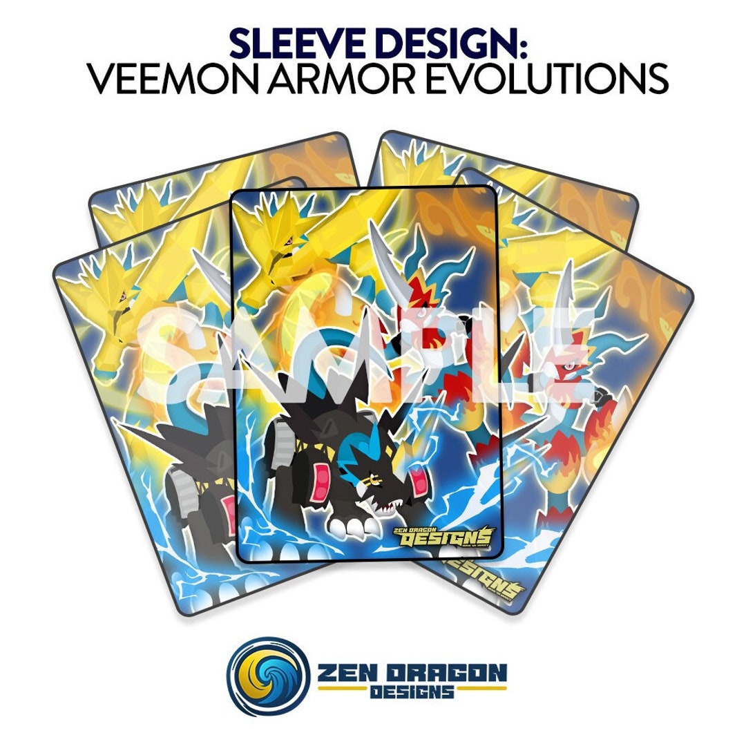 Digimon TCG Card Sleeve - Veemon Digi-armor Evolutions - Etsy