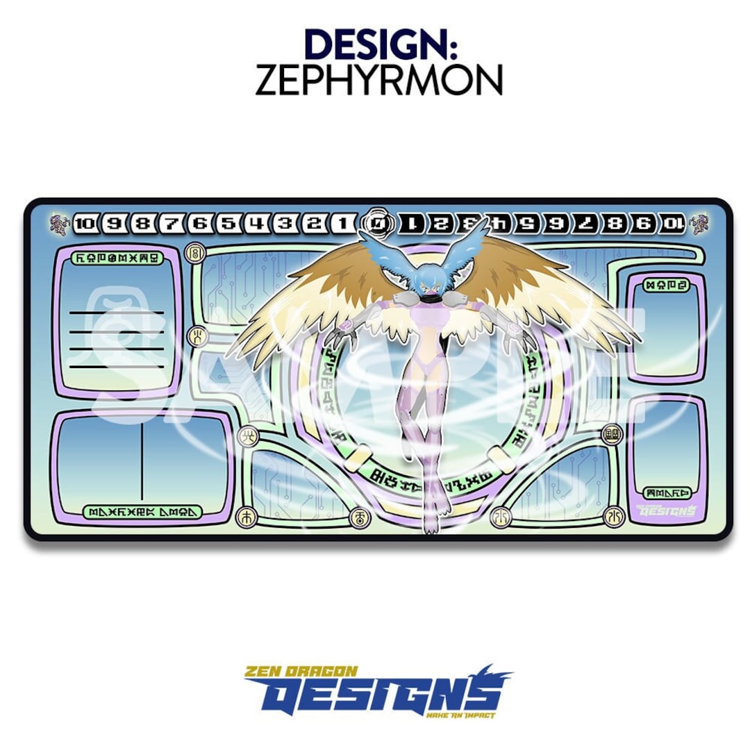 Zephyrmon Digimon Card Game Custom Playmat - Etsy