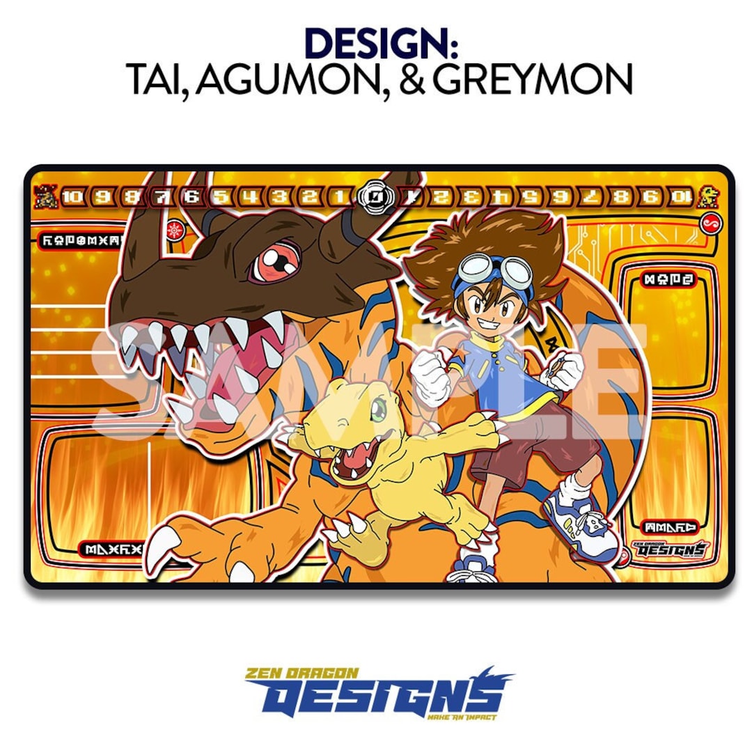 Tai, Agumon & Greymon Digimon Card Game Custom Playmat - Etsy