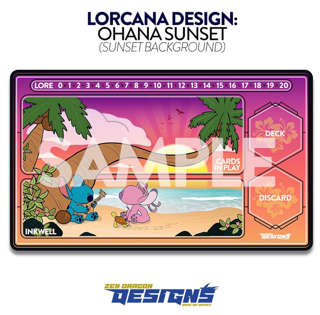Ohana Sunset Lorcana Trading Card Game Playmat - Etsy