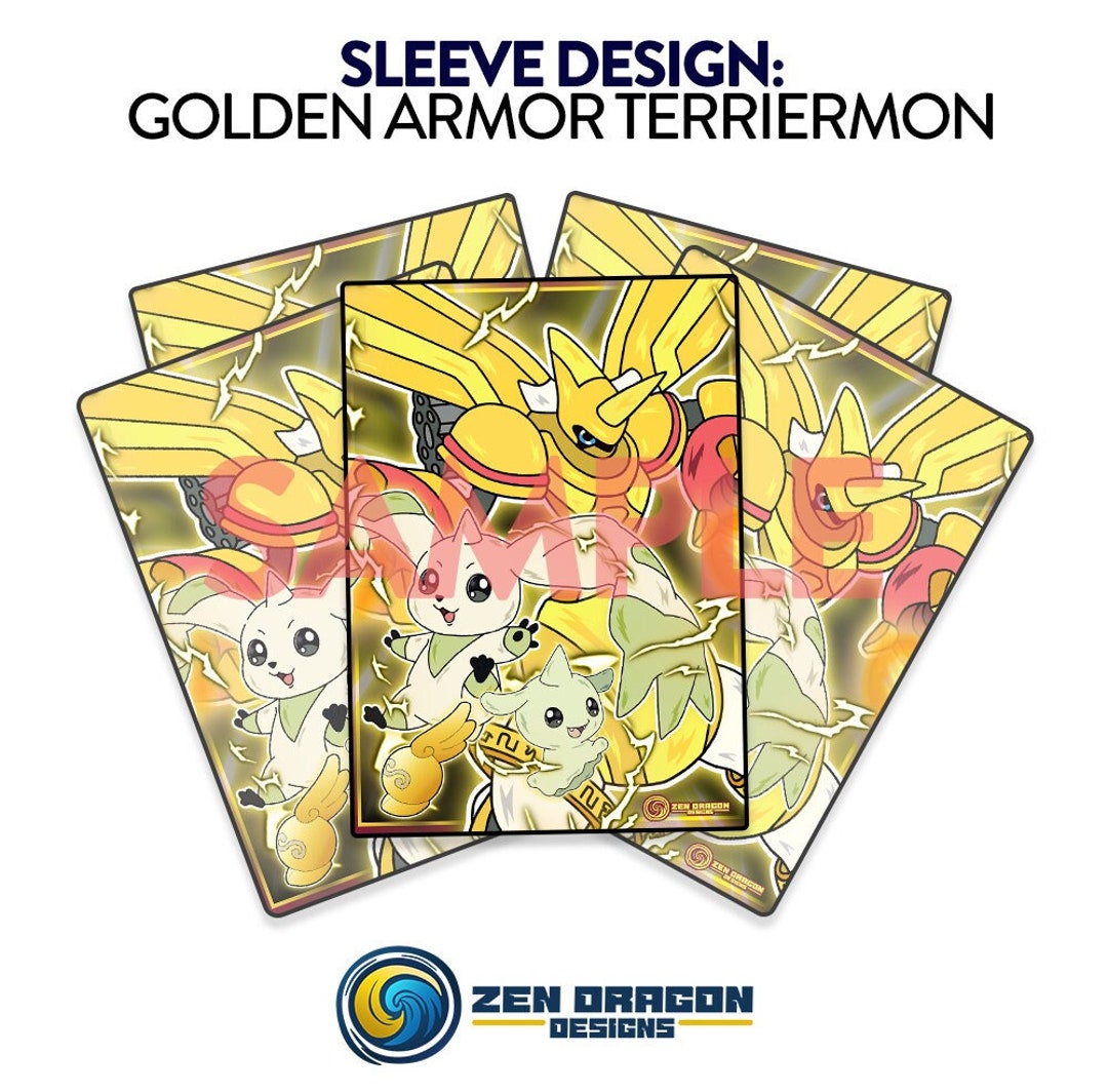 Digimon TCG Card Sleeve - Golden Armor Terriermon Rapidmon - Etsy
