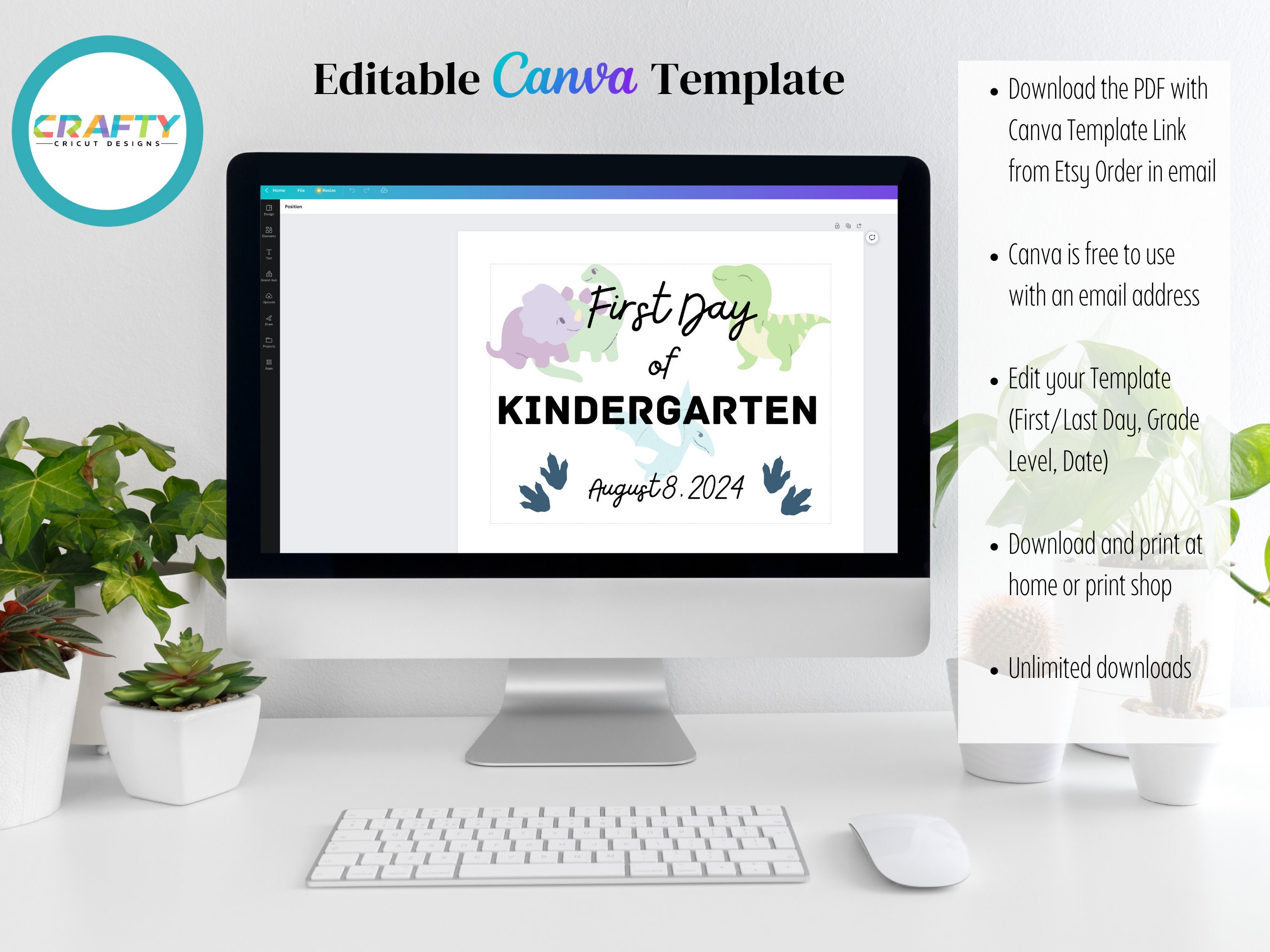 Printable Editable Dinosaur First and Last Day of School Sign - Etsy