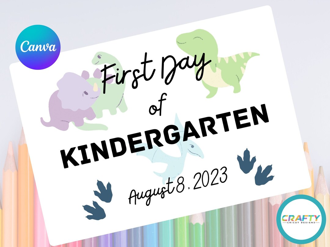 Printable Editable Dinosaur First and Last Day of School Sign - Etsy