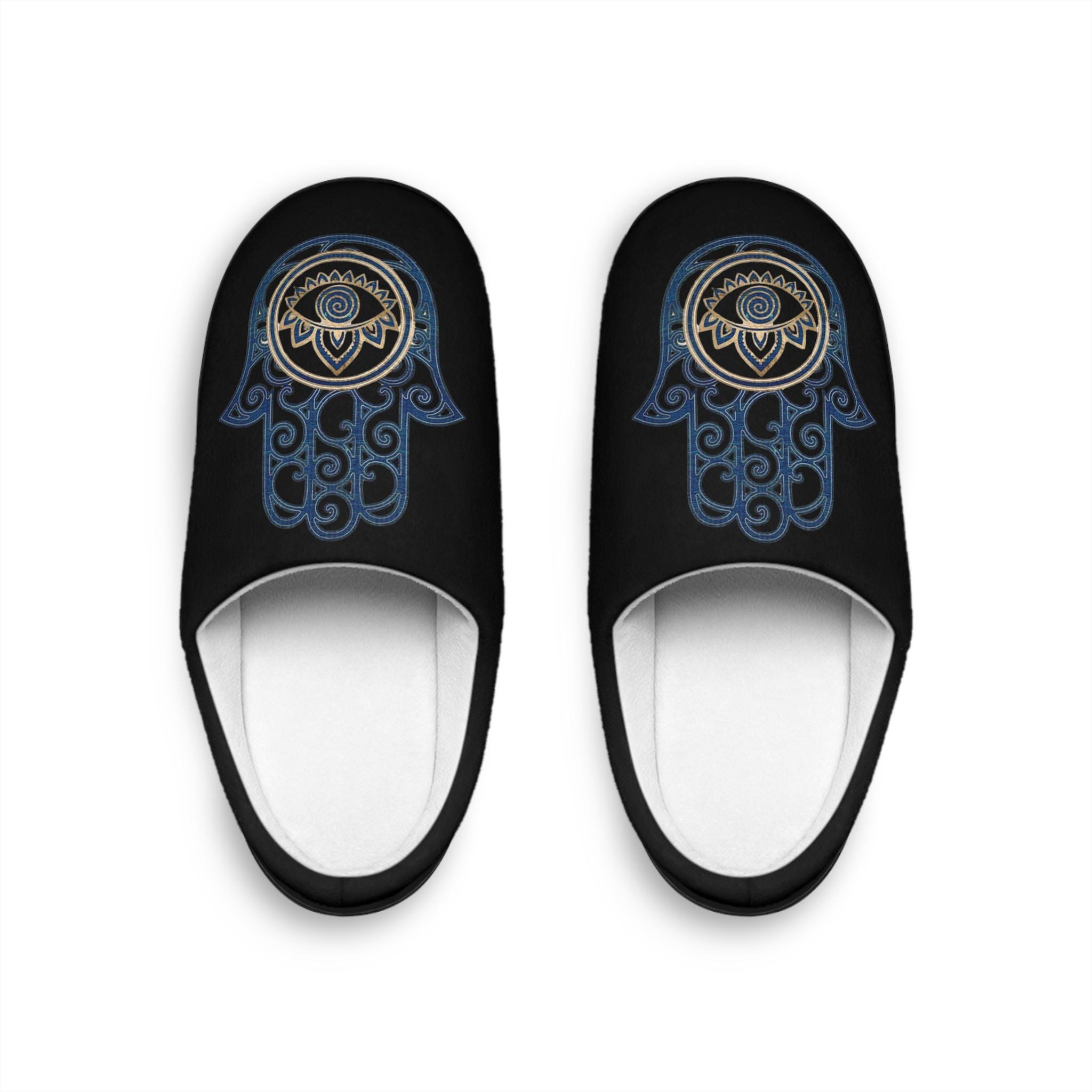 Slippers, Evil Eye Hamsa Design, Women's House Shoes, Indoor Footwear ...
