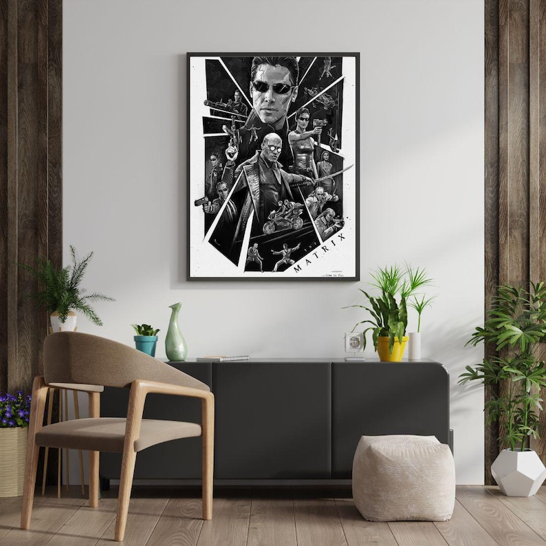 Matrix Trilogy Decor, Neo Trinity Morpheus Collage, Matrix Inspired ...