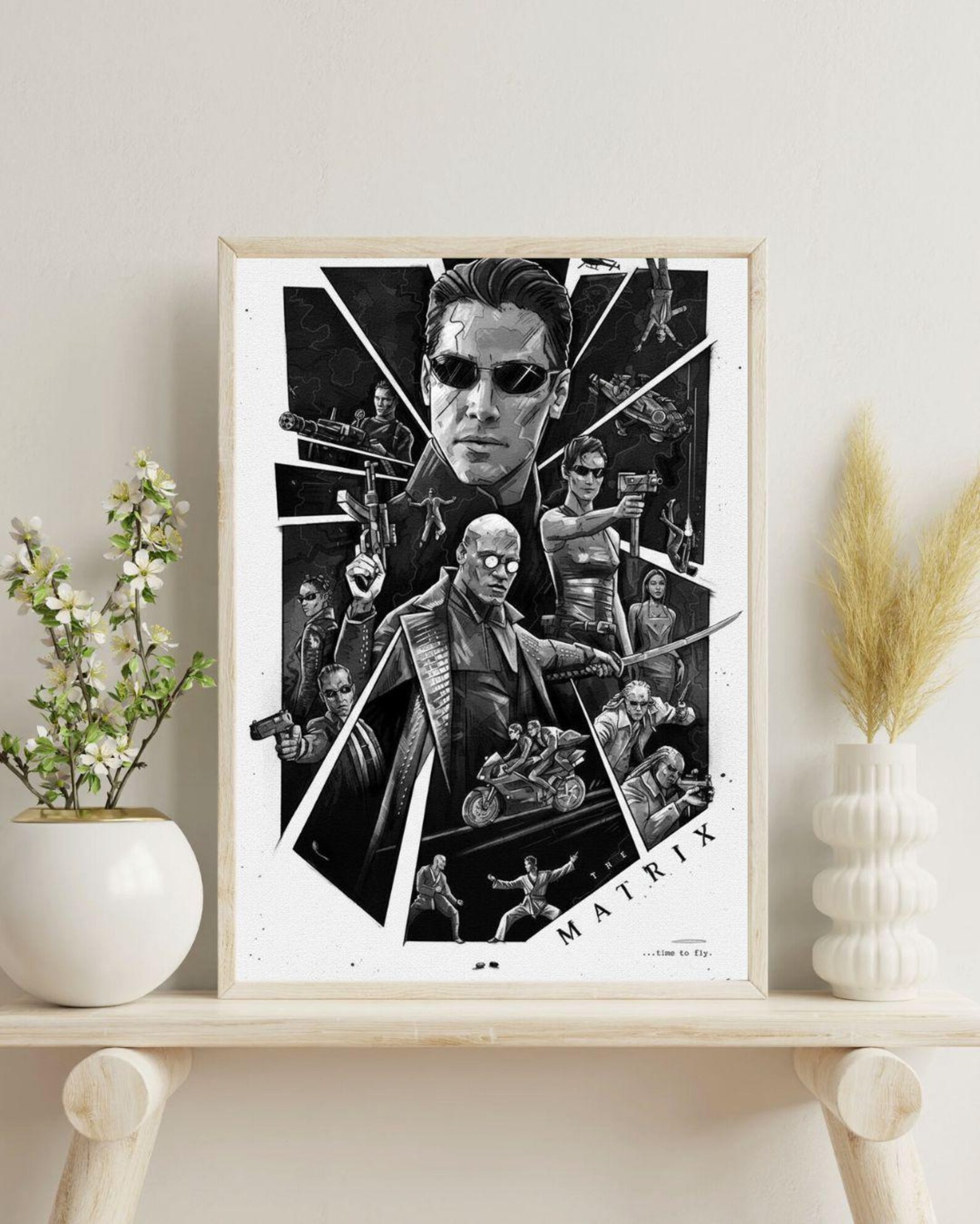 Matrix Trilogy Decor, Neo Trinity Morpheus Collage, Matrix Inspired ...
