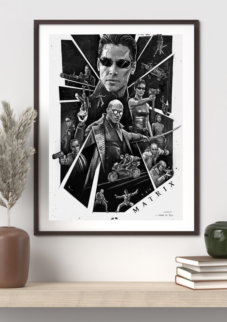 Matrix Trilogy Decor, Neo Trinity Morpheus Collage, Matrix Inspired ...