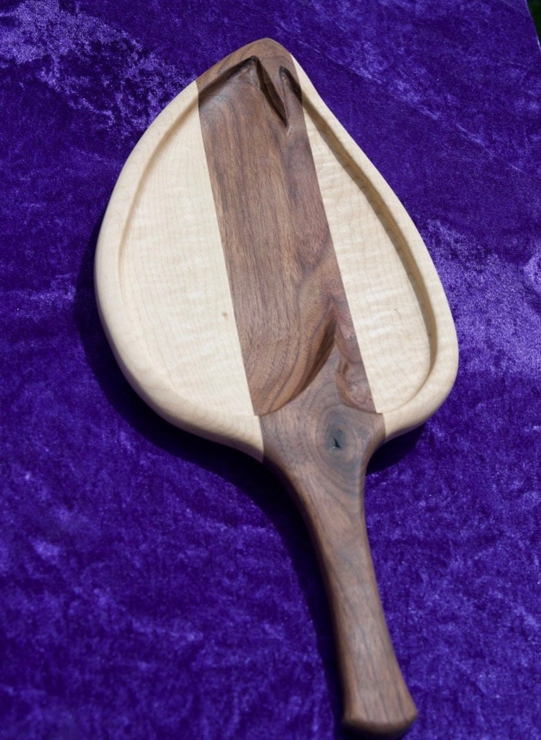 Hand Carved Leaf Tray Flame Maple and Walnut - Etsy