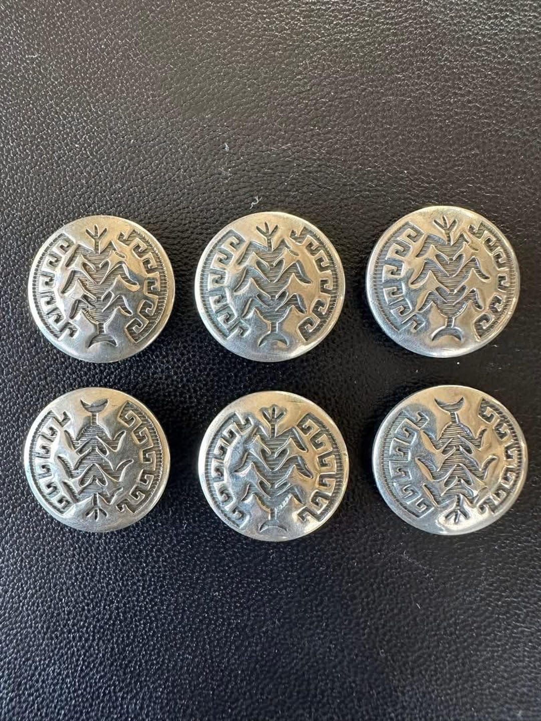 850. 6 Sterling Silver Corn Design Button Covers - Etsy