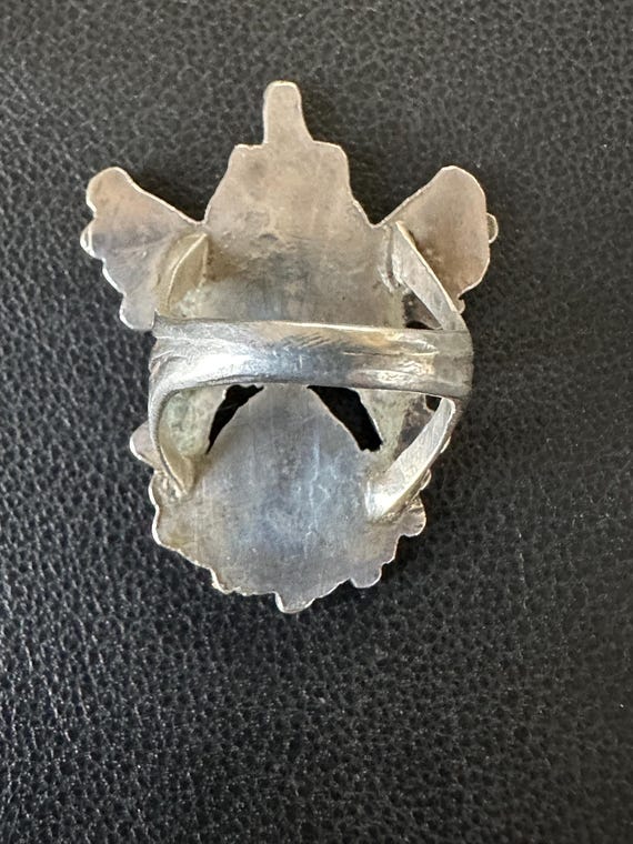 303. Vintage Zuni Knifewing Inlay Ring 5.5 - Gem