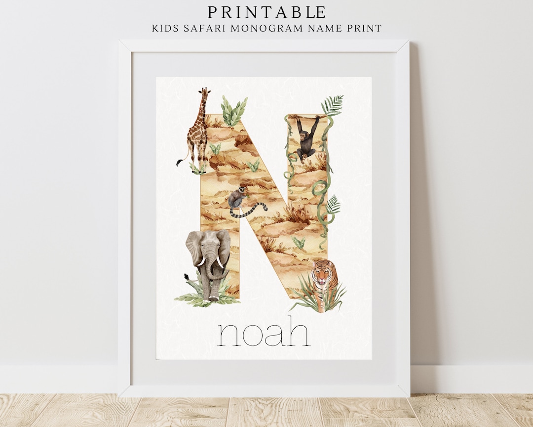 Safari Animals Kids Room Wall Art Jungle Theme Room Decor Kids Safari ...