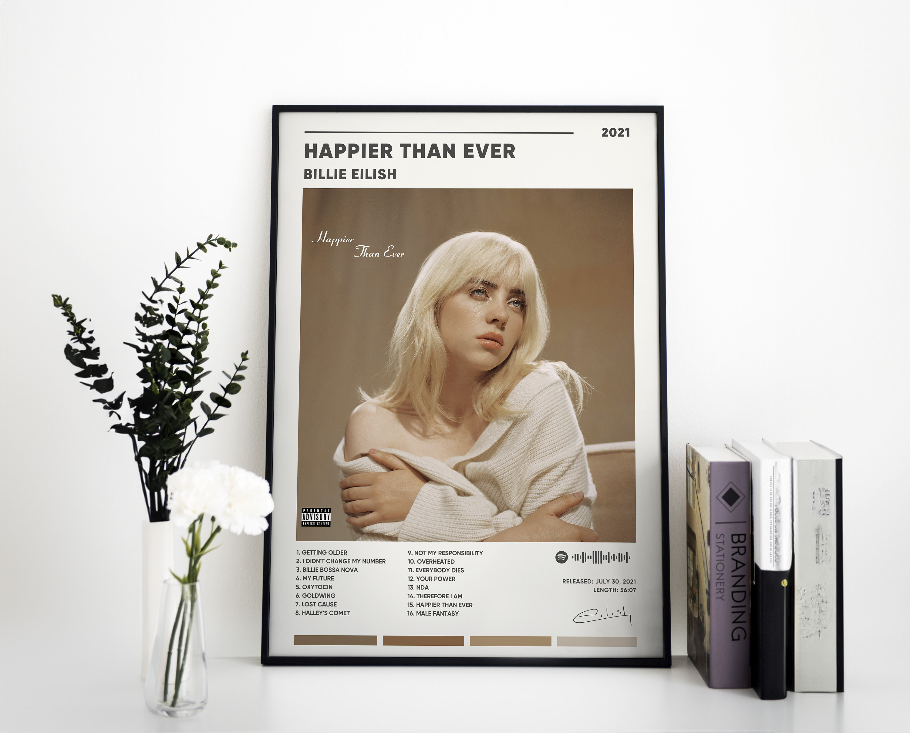 Billie Eilish Happier Than Ever Poster, Happier Than Ever Album Cover ...