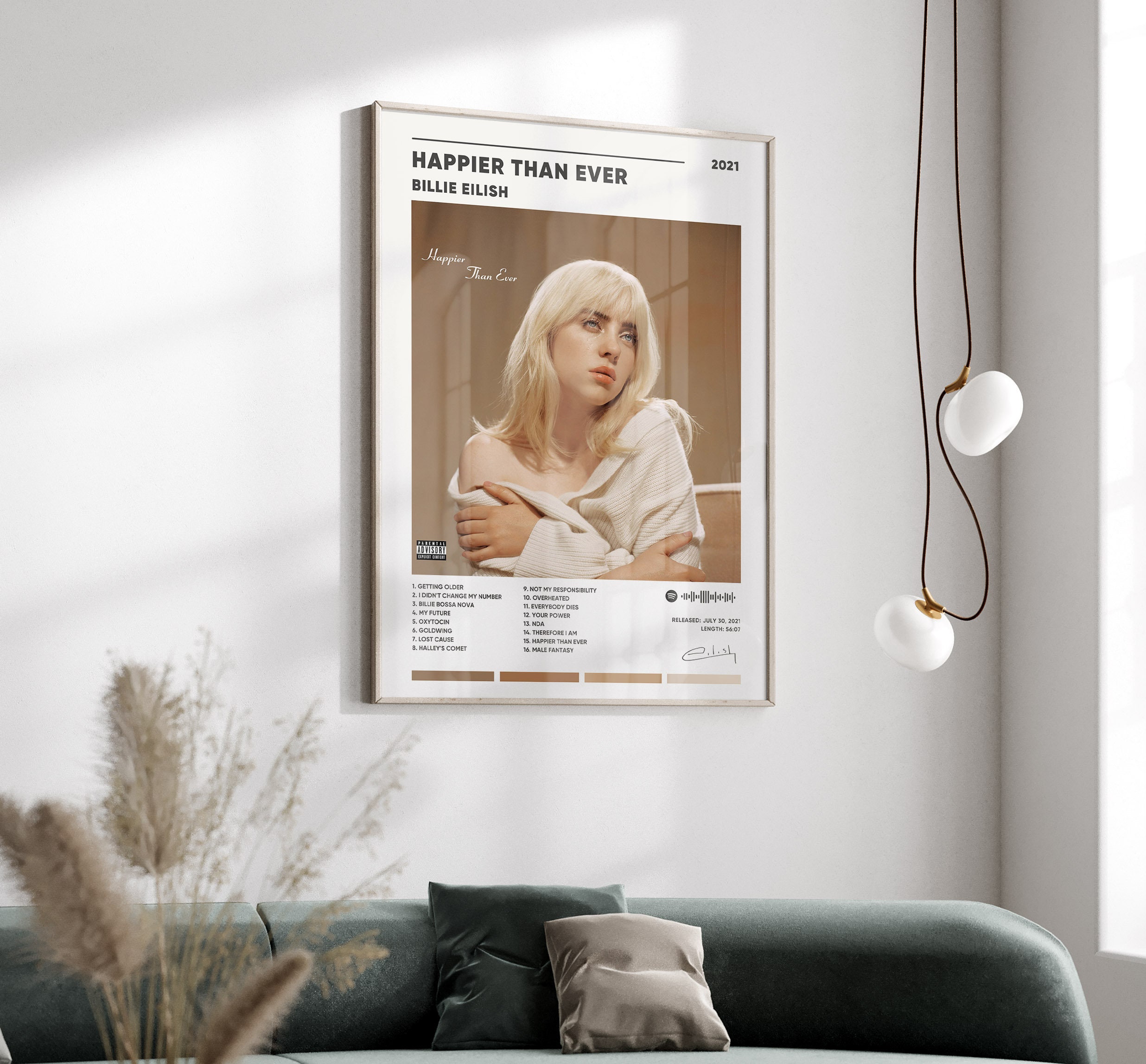 Billie Eilish Happier Than Ever Poster, Happier Than Ever Album Cover ...