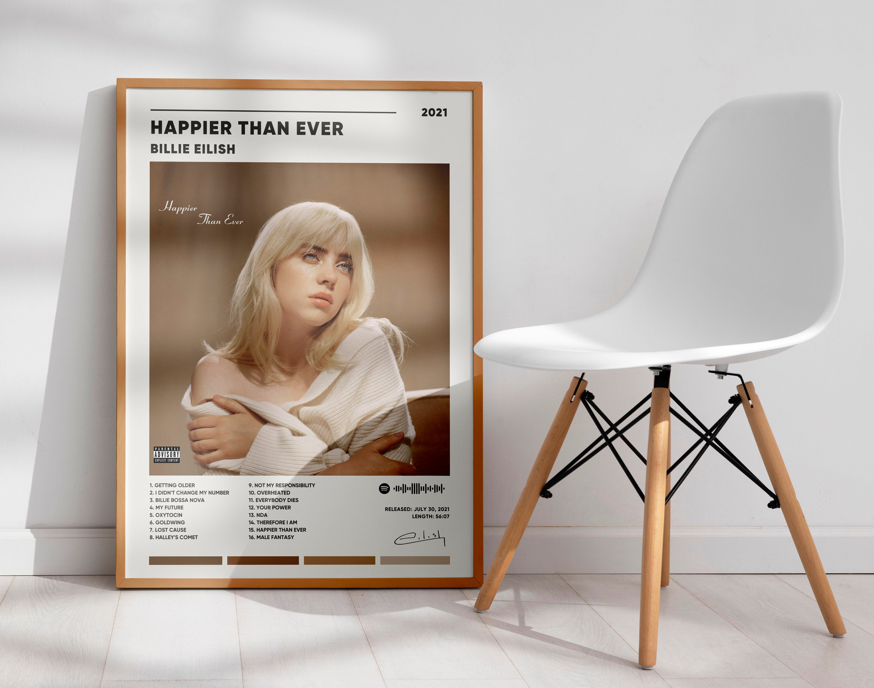 Billie Eilish Happier Than Ever Poster, Happier Than Ever Album Cover ...