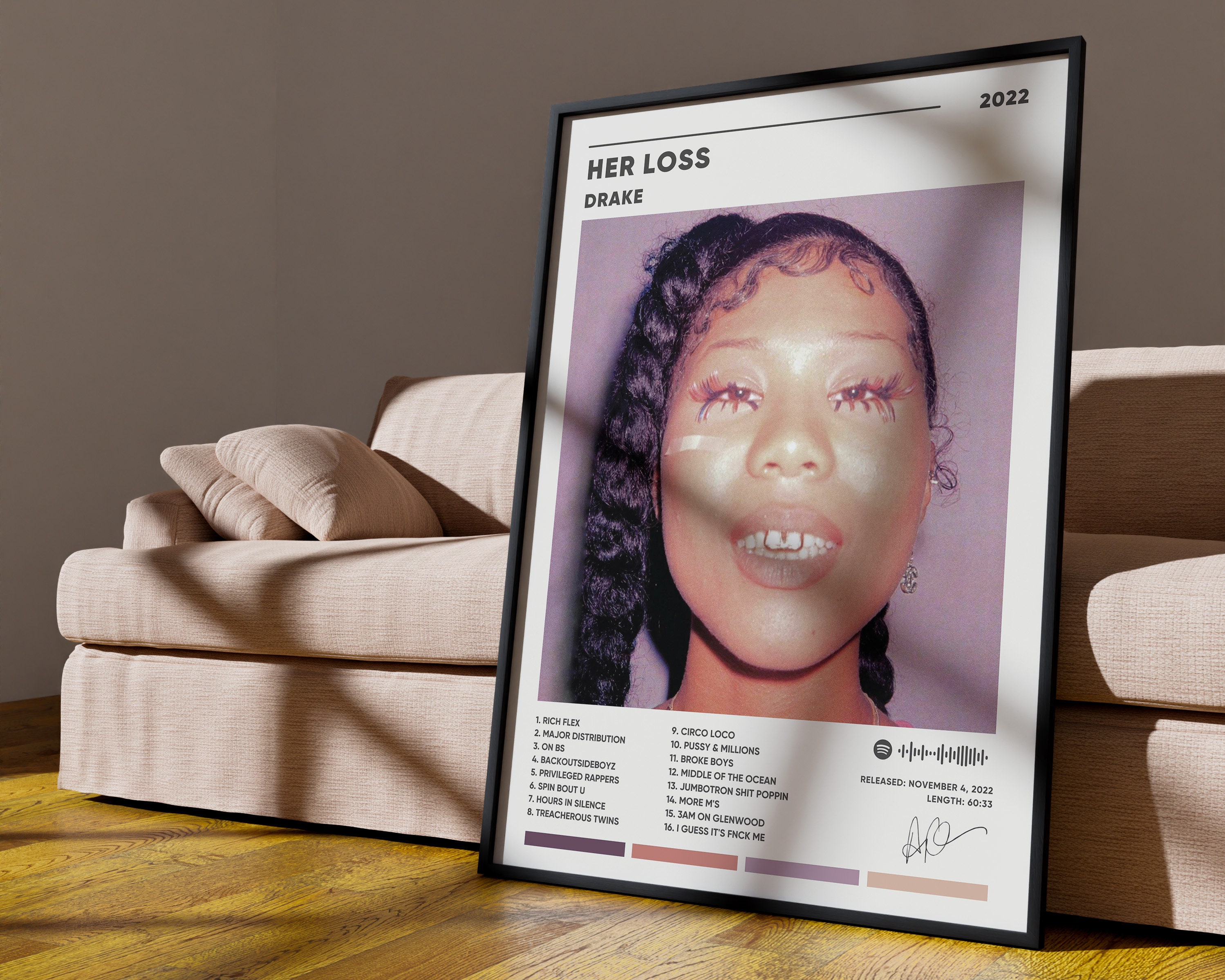 Drake Her Loss Album Cover Poster, Drake Her Loss Poster sold by Irene ...