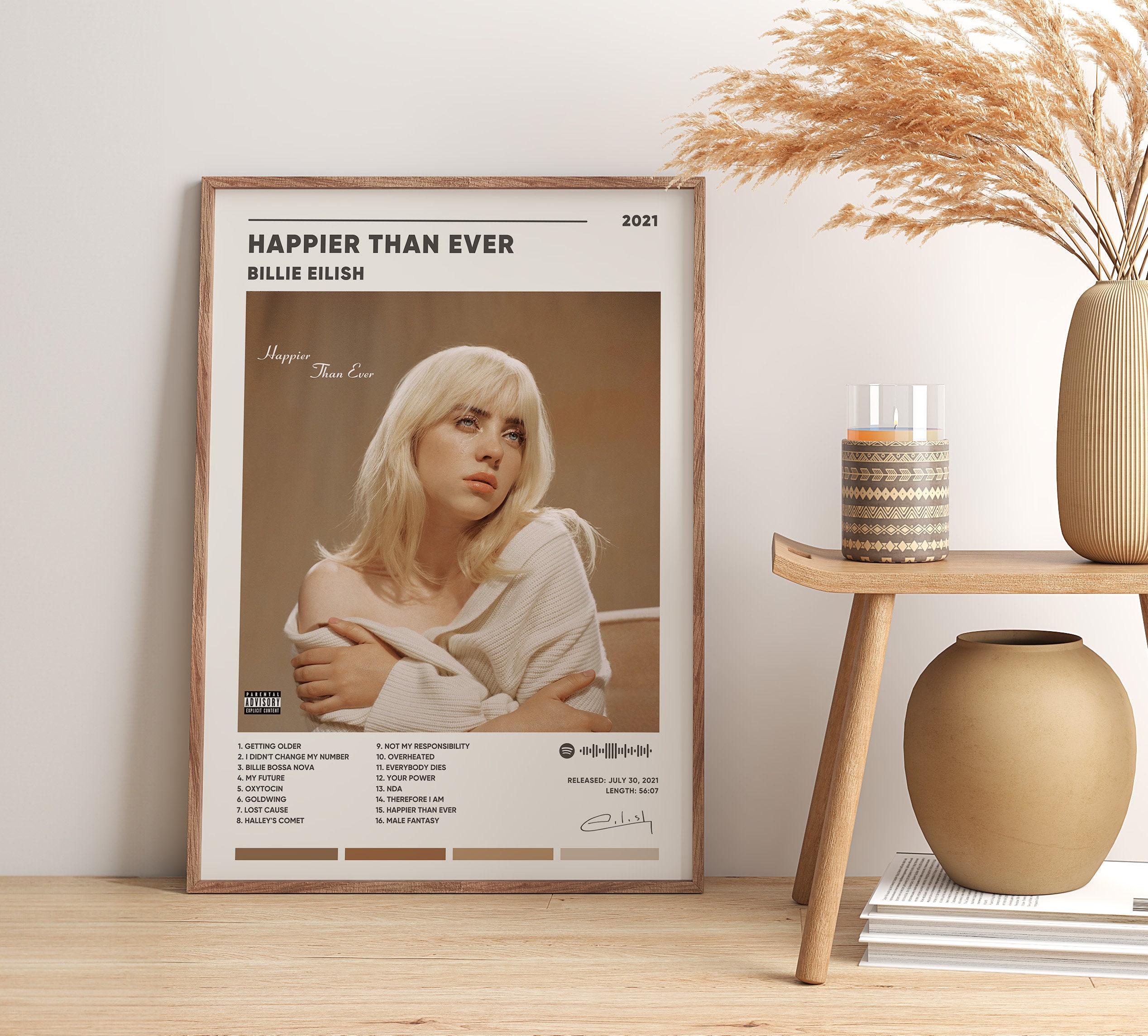 Billie Eilish Happier Than Ever Poster, Happier Than Ever Album Cover ...