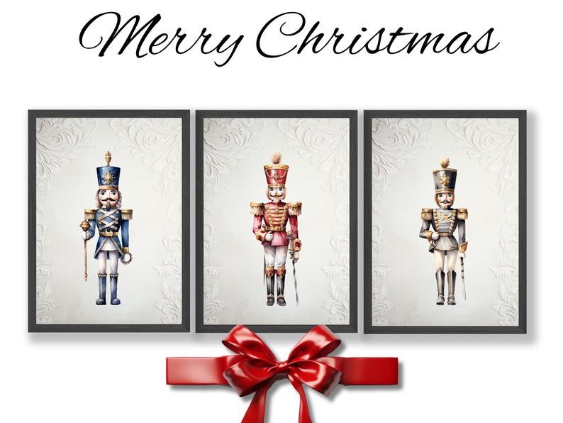 Nutcracker Prints Set of 3 Christmas Prints Vintage Nutcracker Digital ...