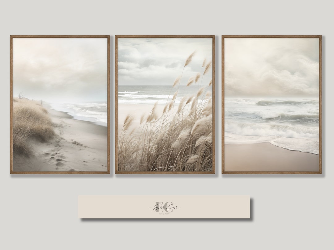 Neutral Coastal Ocean Prints Beach Prints Set of 3 Prints - Etsy