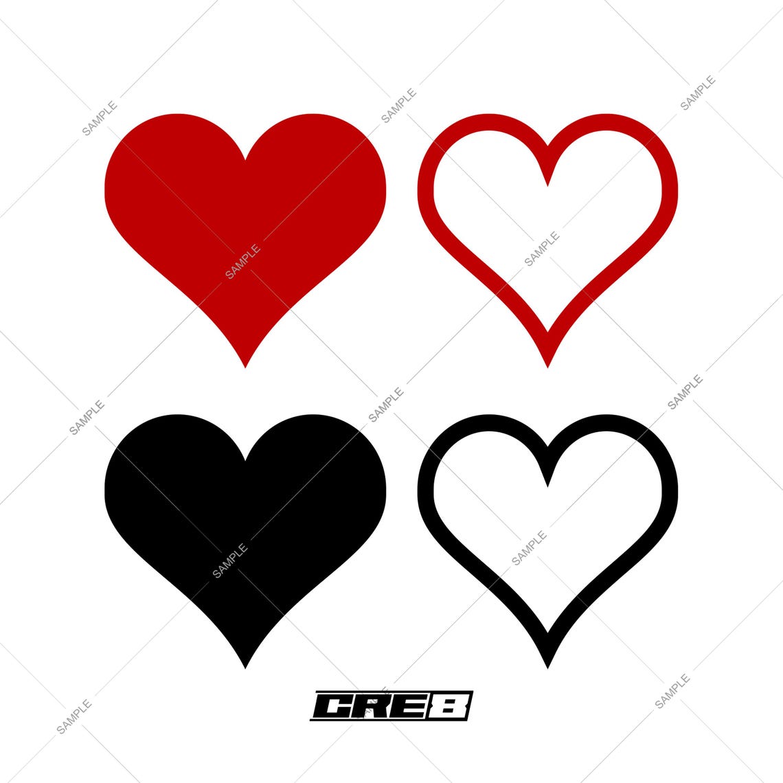 Love Hearts Digital Download | Svg, Png, Pdf, Ai Vector | Valentines ...