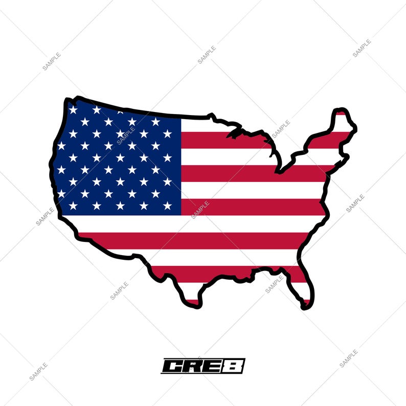 USA Shape Flag Design - SVG Digital Download | American Flag United ...